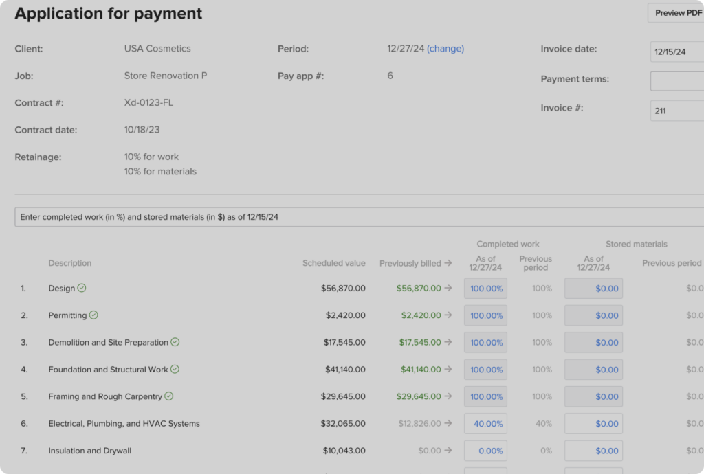 AIA billing software for trade contractors