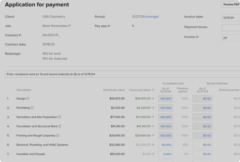 AIA billing software for trade contractors