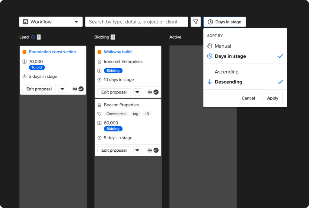 Business management software for concrete contractors
