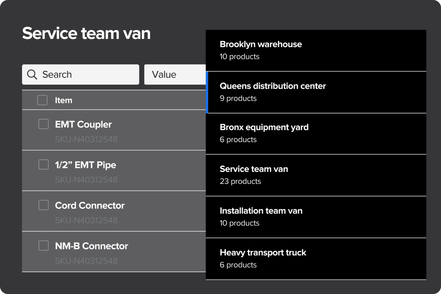 Construction inventory management software