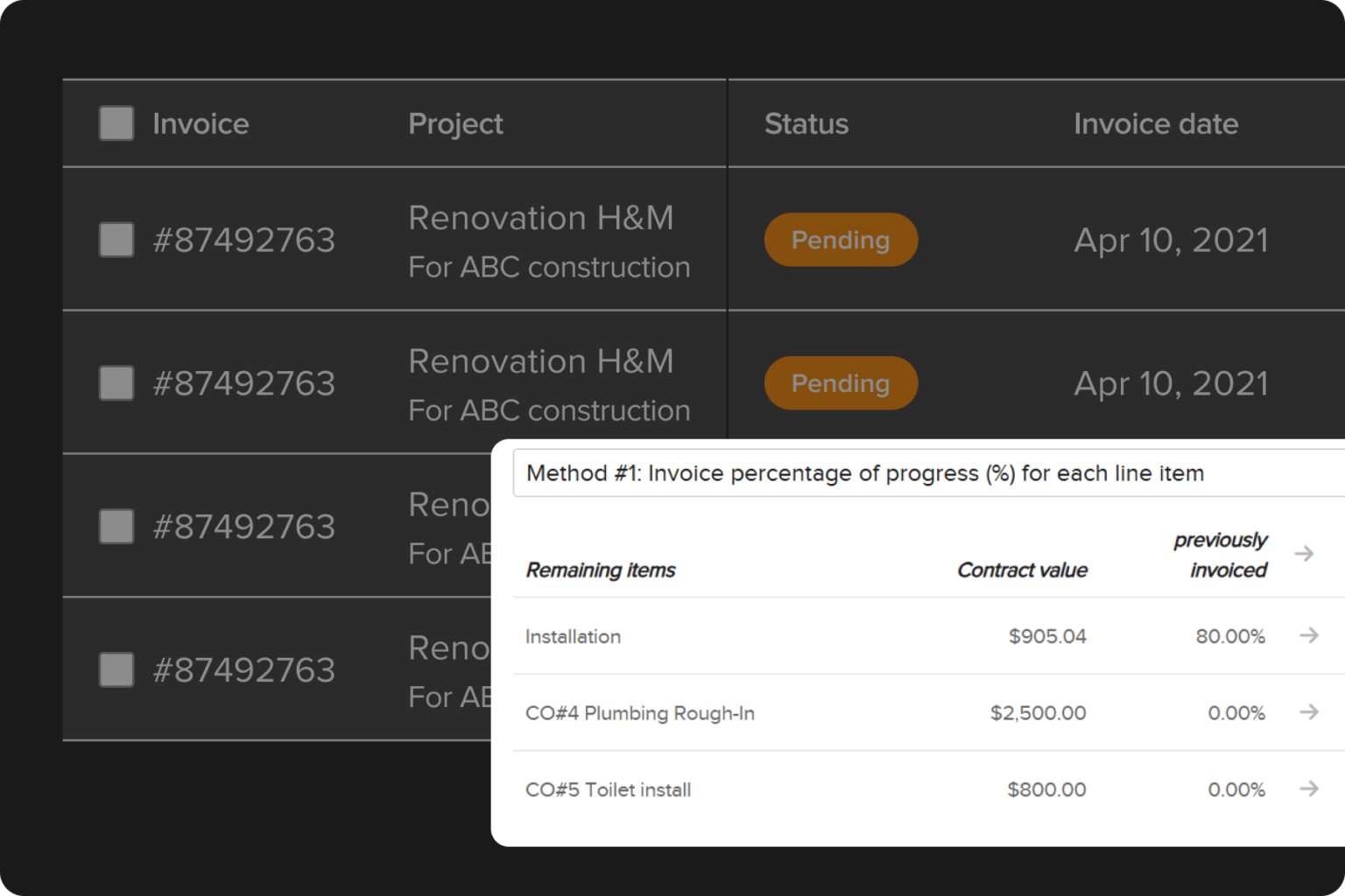 Construction invoicing software for trade contractors