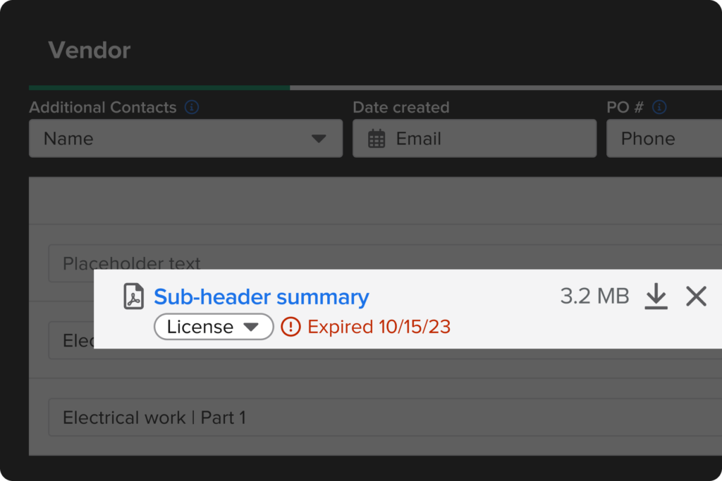 Subcontractor management software for trade contractors