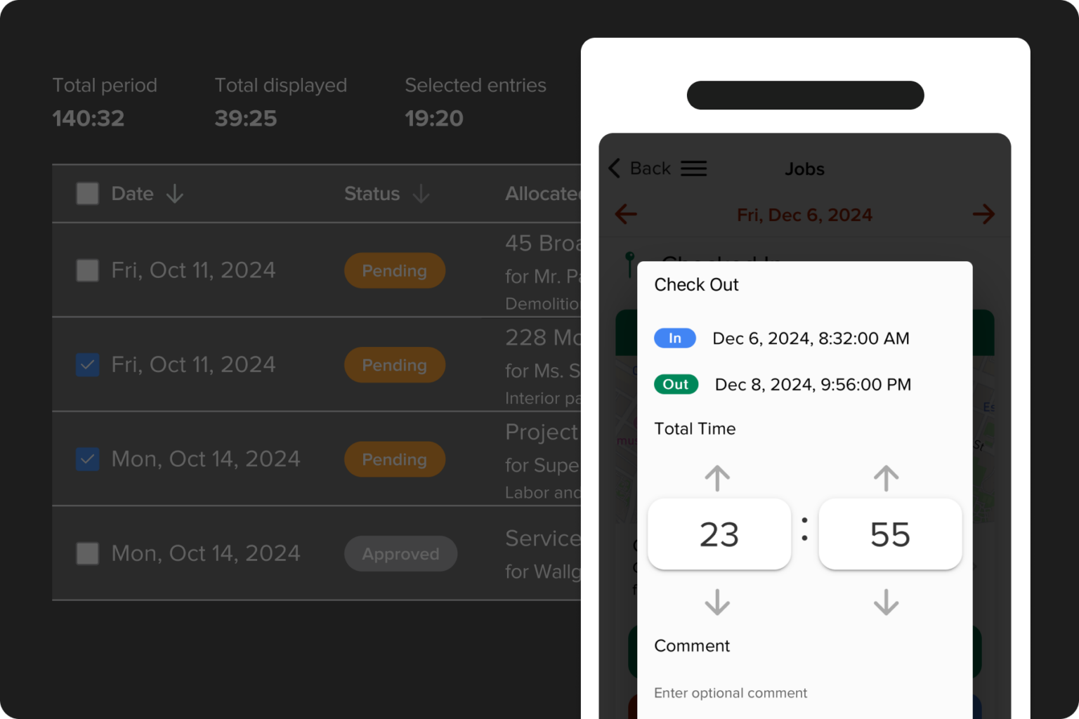 Construction time tracking software for trade contractors